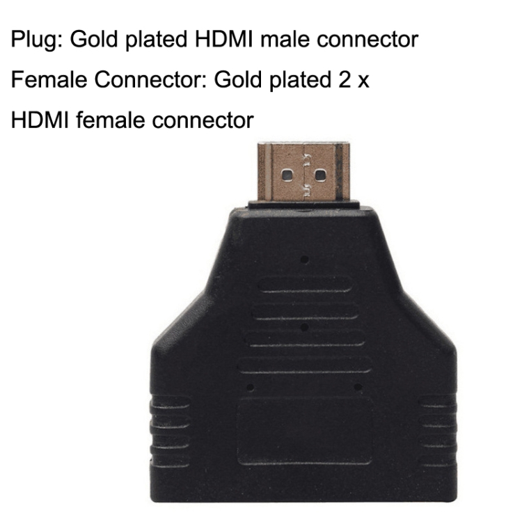 5pcs HDMI Male To 2 HDMI Female Adapter HD Computer Conversion ...