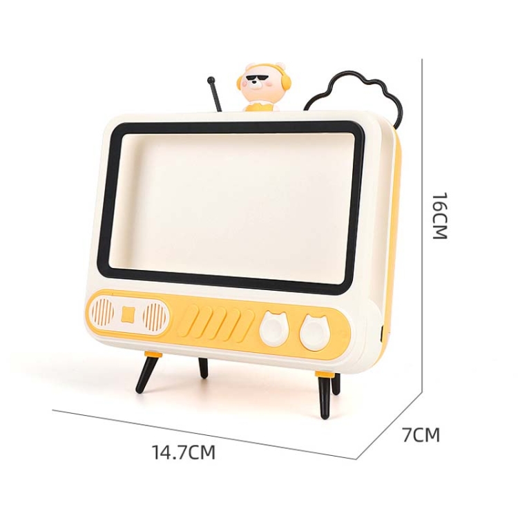 MHT736 No Light Retro TV Shape Phone Stand Desktop Lazy Stand, การจัด ...