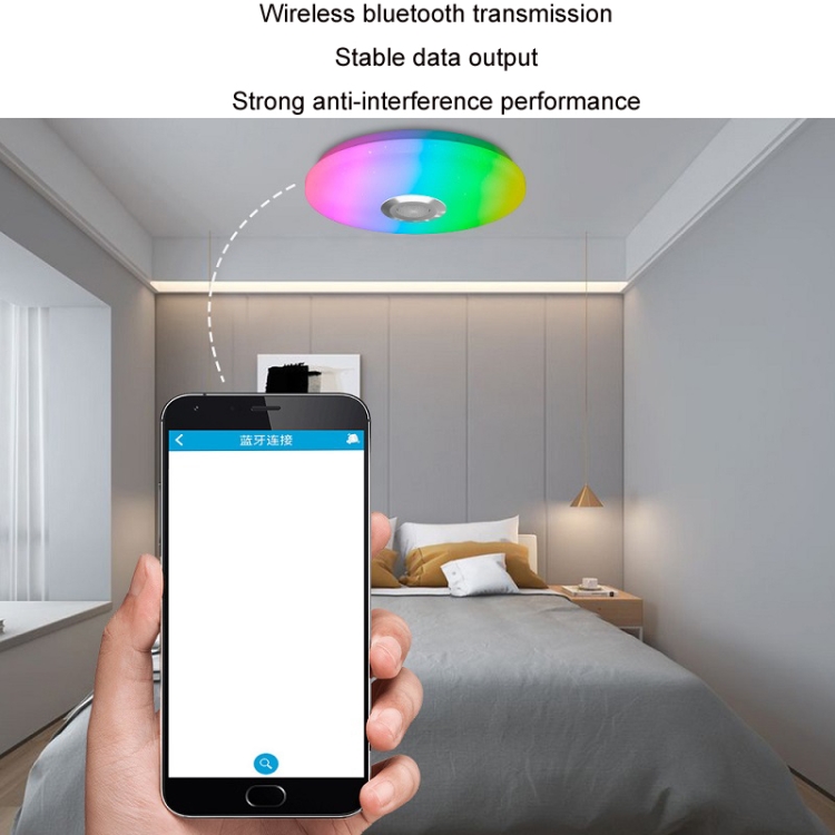 โคมไฟเพดาน LED Bluetooth Remote Control RGB Music Rhythm เปลี่ยนสีได้ ...
