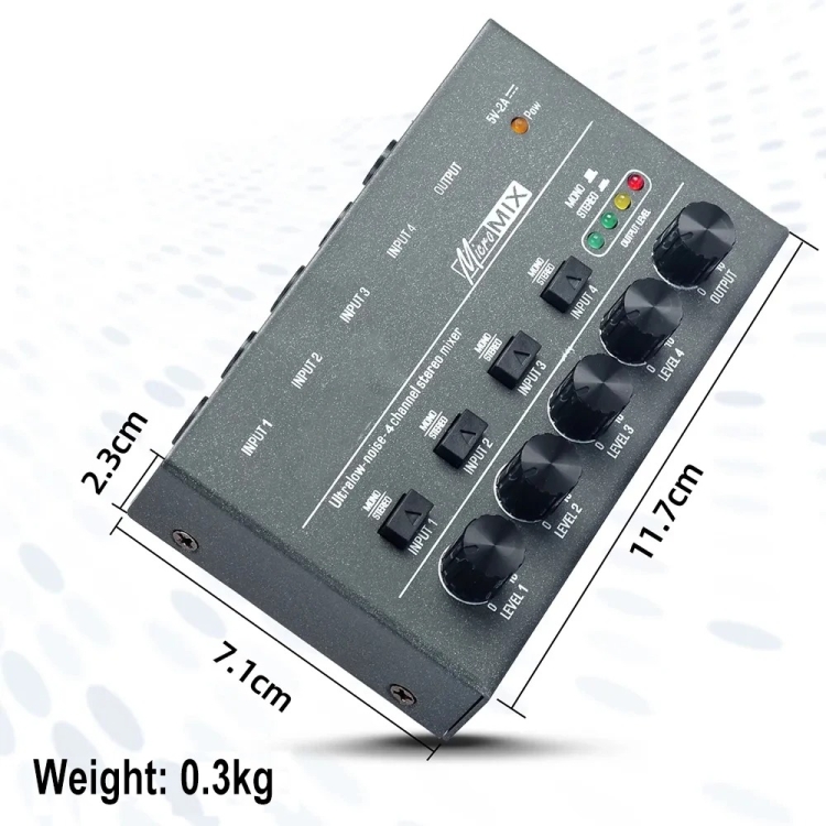 4 Way mixer With Single Channel Stereo Switching Mini Signal Hybrid ...
