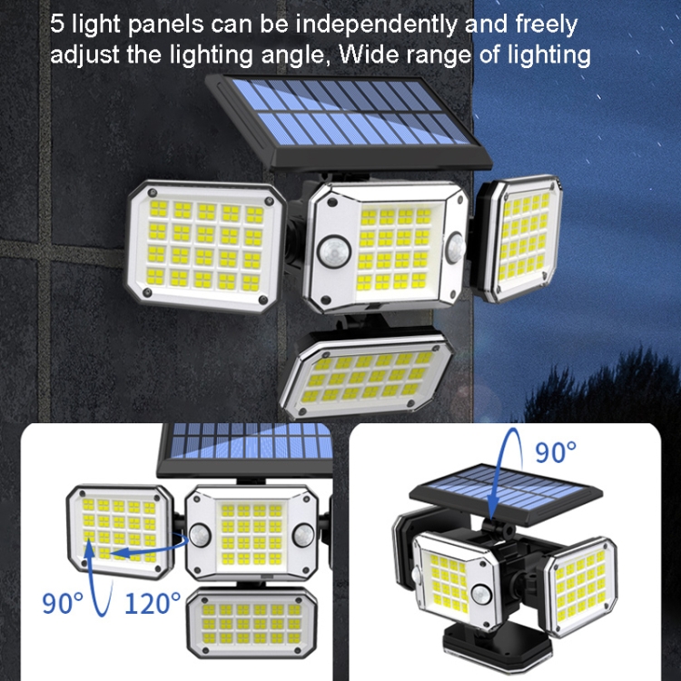 TG-TY10804 Solar 4 Head Double Sensor Light LED Rotating Wall Light ...