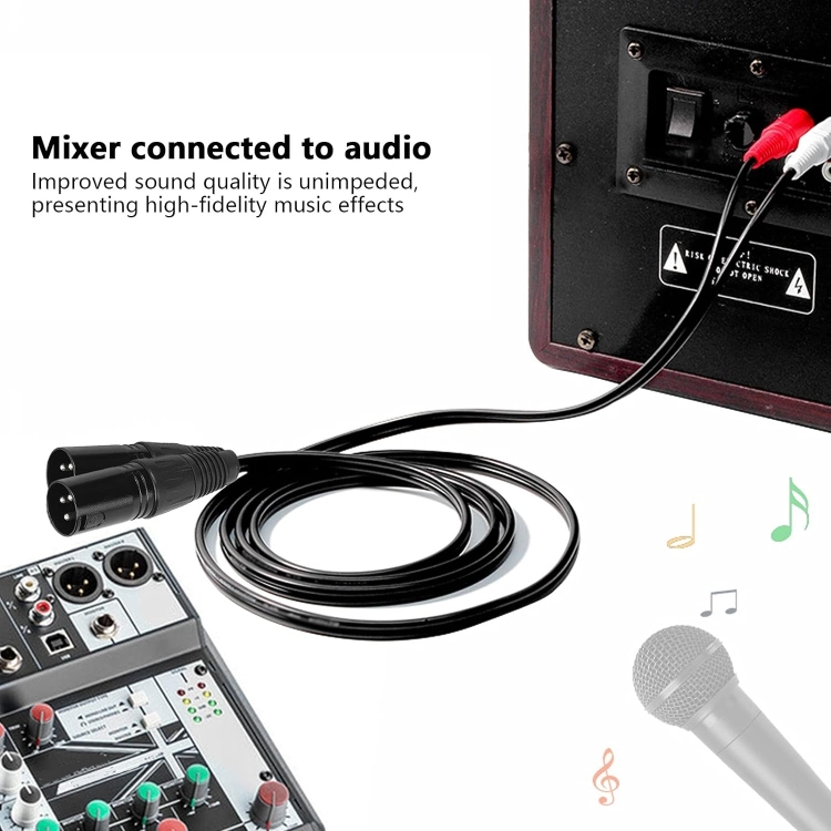 2RCA ถึง 2XLR Speaker Canon Cable Audio Balance Cable, ขนาด: 0.5 ม. ...