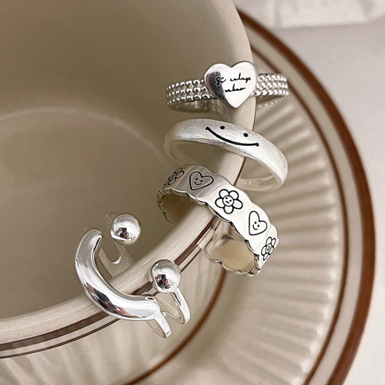 Happy Smiley Face Love Wear Combination Ring, Color: J3329