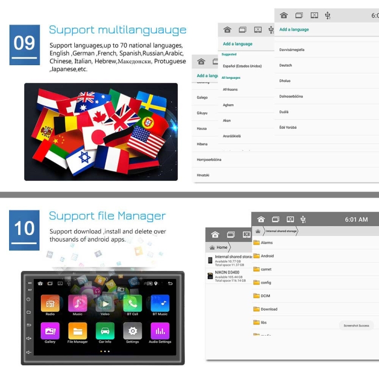 A2797 7 인치 안드로이드 와이파이 2 + 32G 중앙 제어 대형 스크린 범용 카 네비게이션 반전 비디오 플레이어, 스타일: 표준