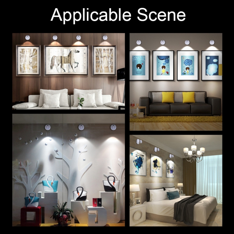 TL005 ไฟสปอร์ตไลท์ LED ติดผนังพื้นหลังชาร์จไฟตกแต่งแกลเลอรีโดยไม่ต้องใช้รีโมทคอนโทรล