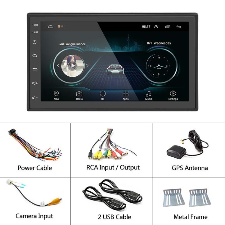 A2222KT 7 Inch Android Navigation WiFi Version 1+16G GPS Bluetooth 2.5D ...