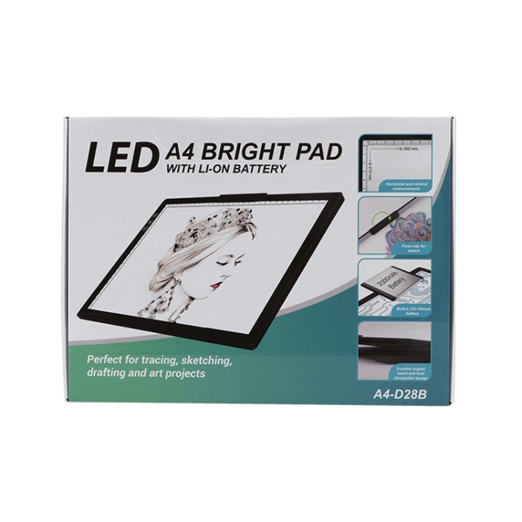 Tablero dibujo A4-D28B LED, con cable de carga