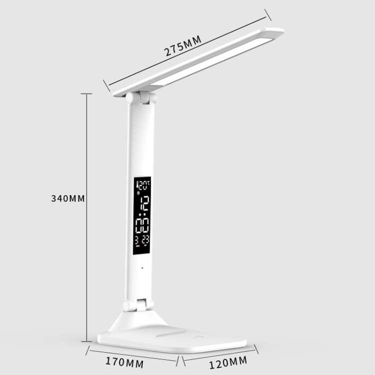 LED Intelligent Digital Display Foldable Desk Lamp, Style: USB Straight ...