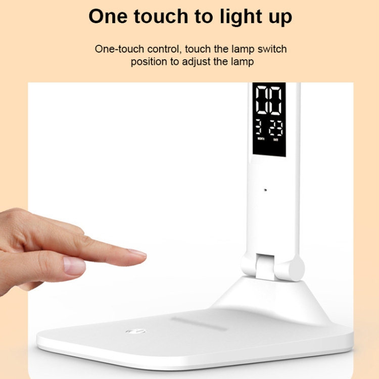 LED Intelligent Digital Display Foldable Desk Lamp, Style: USB Straight ...