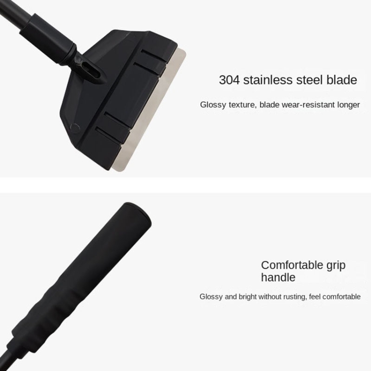 53cm 2 Section+2 Blades Fish Tank Algae Scraper Widen Aquarium Long Handle Scraper(Black)