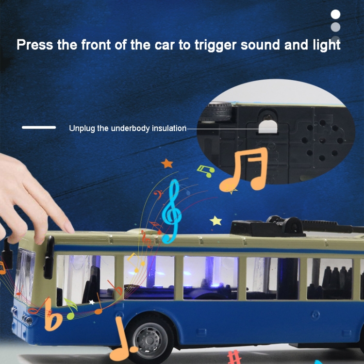 1:87 Simulation Alloy School Bus Model With Light and Sound Effects(Blue)