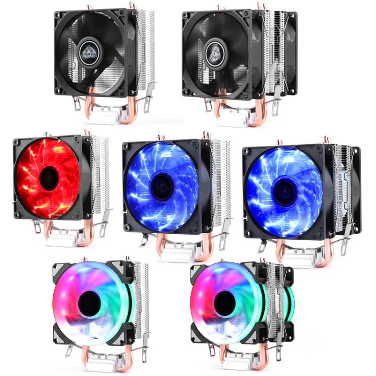 Desktop Computer Double Copper Tube CPU Radiator Super Quiet Blue Light ...