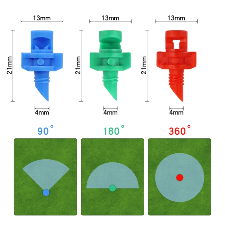 100pcs Yk8510 굴절 분무 간단한 마이크로 스프링클러 Pe 파이프 관개 노즐색상 임의 배송
