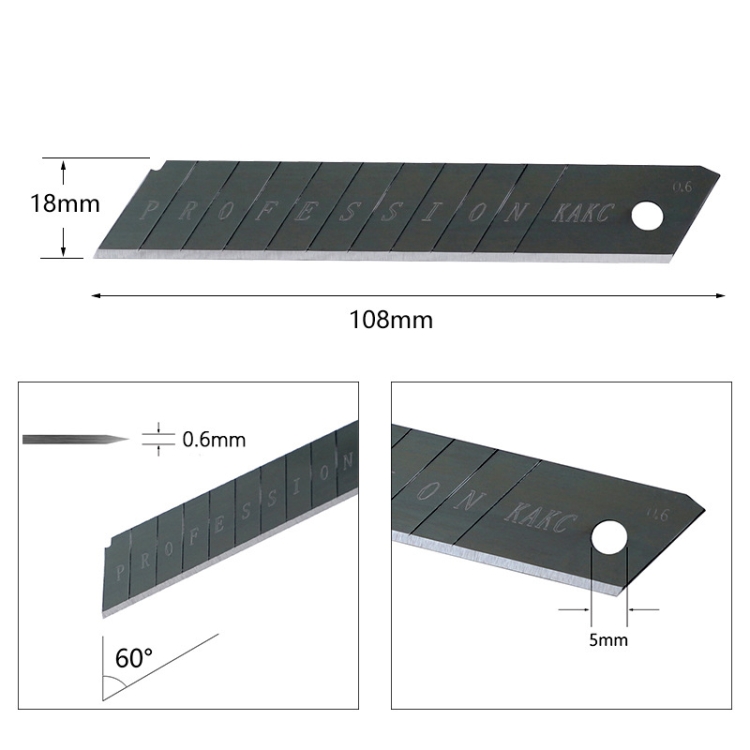 KAKC-18 Black Blade Cutter Blade 18mm Wall Cutter Blade, Specification ...