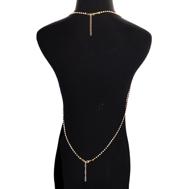 Sexy Sparkle Rhinestone Halter Necklace Bikini Beach Body Chain(Gold ...