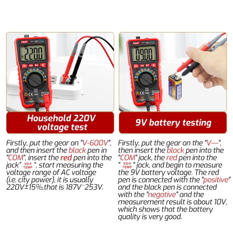 TASI TA801A Digital Multimeter Fully Automatic Multifunctional Digital ...