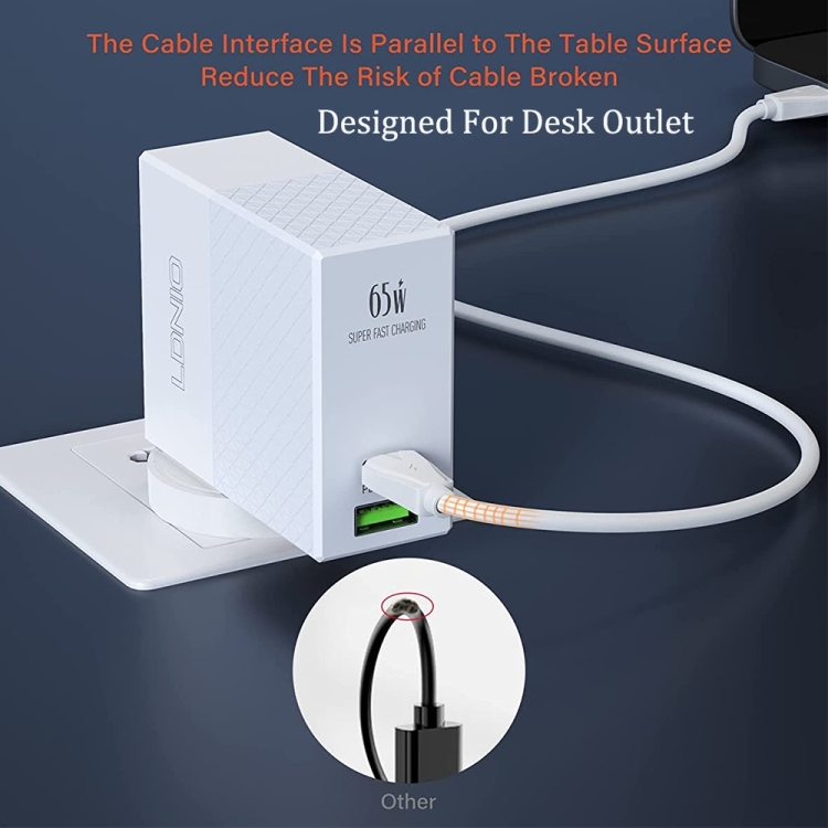 Ldnio A2620c 65w 범용 전화 태블릿 충전기 Type Cusb C 포트 고속 충전기us 플러그 Type C ~ 8핀