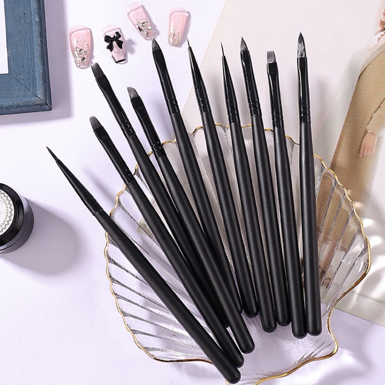 10pcs/set Wooden Pole Manicure Drawing Pen Light Therapy Painting Pen