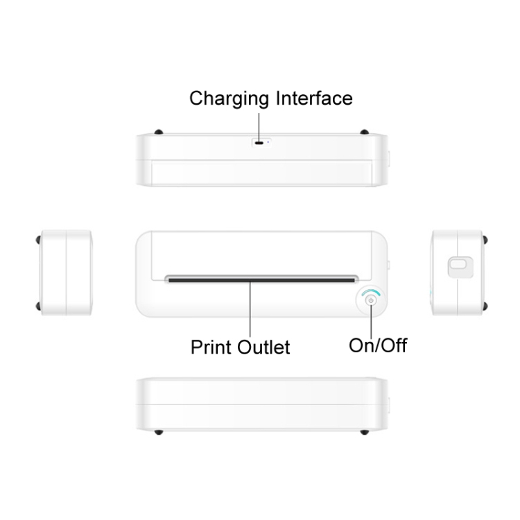 Bluetooth Connection Inkless A4 Printer Portable Mini Student Office ...