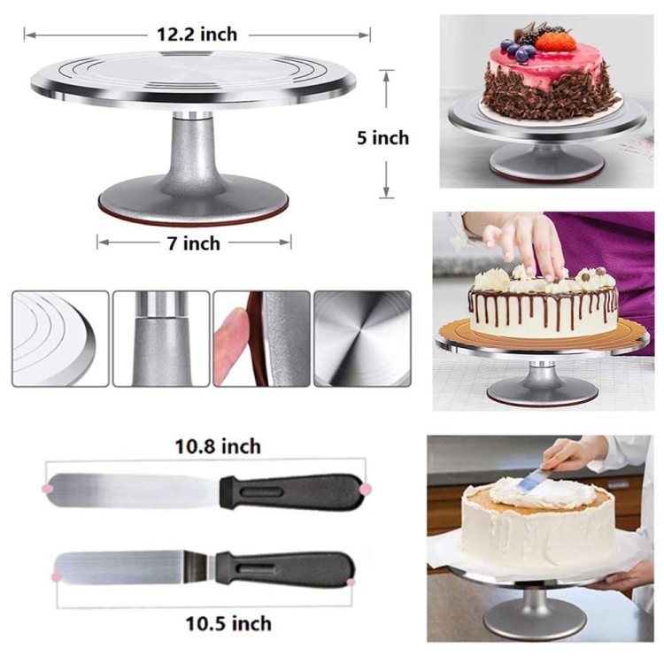 357 In 1 Aluminum Alloy Cake Turntable Piping Tip Set DIY Baking Tools