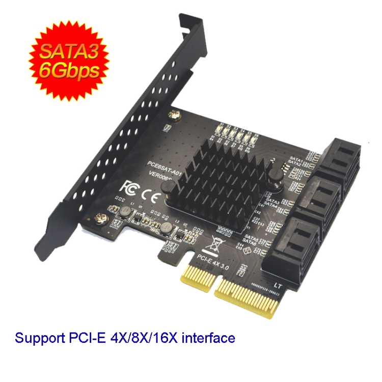 Buy PCIE 1X To 10 Port SATA 3.0 Adapter Expansion Card ASMedia ASM1166 ...