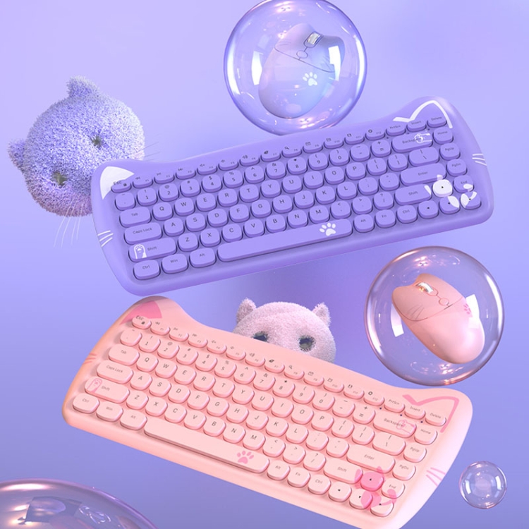 Ajazz A3060 USB Ultra-Thin Cute Wireless Keyboard And Mouse Set(Fantasy ...