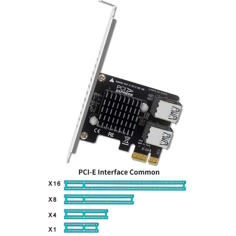 PCIE To PCI-E4 Port USB3.0 Expansion Card Graphics Card Extension(Full ...