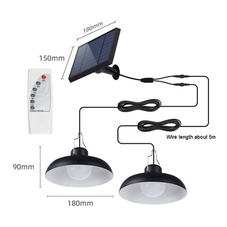 1 In 2 White Light Solar Pendant Light Industrial Mine Light Outdoor ...