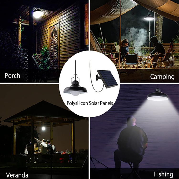 1 In 2 White Light Solar Pendant Light Industrial Mine Light Outdoor ...