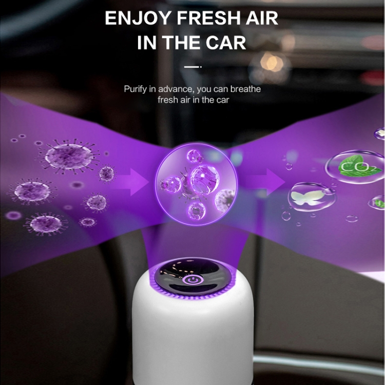 Mini Car Air Purifier Desktop Negative Ion Filter(White)