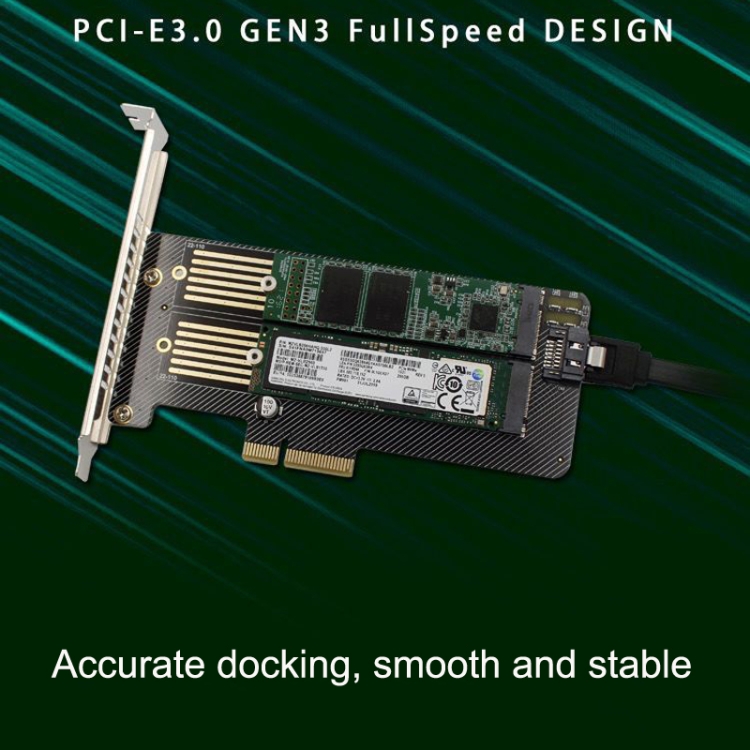 M.2 NVME NGFF SSD To PCIE SATA Dual Disk Conversion Expansion Card ...