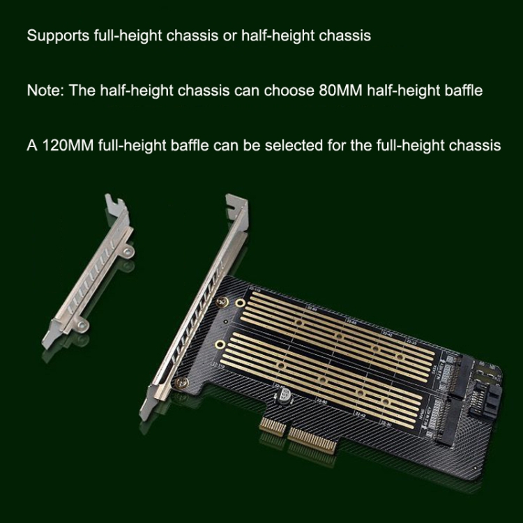 M.2 NVME NGFF SSD To PCIE SATA Dual Disk Conversion Expansion Card ...