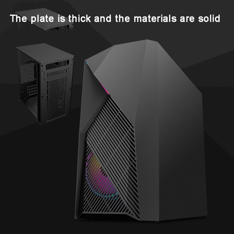 EVESKY RGB Light Bar Computer Case ATX Top Power Supply Transparent ...