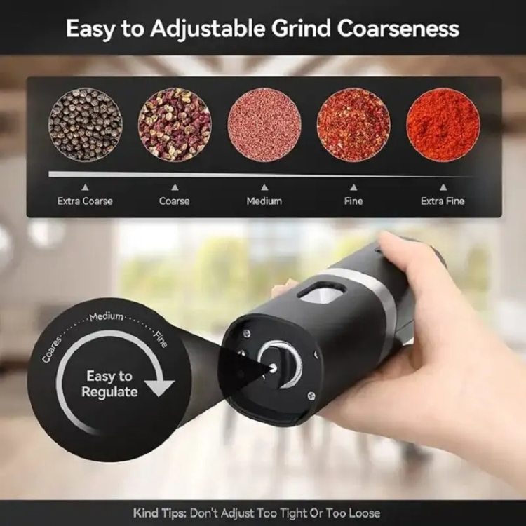 Electric Automatic Salt And Pepper Grinder Set With Charging Base ...