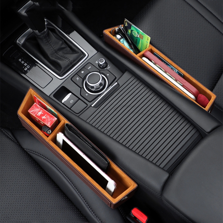 Car Crevice Sundries Storage Box อุปกรณ์ตกแต่งภายในรถยนต์, สี: Black ...