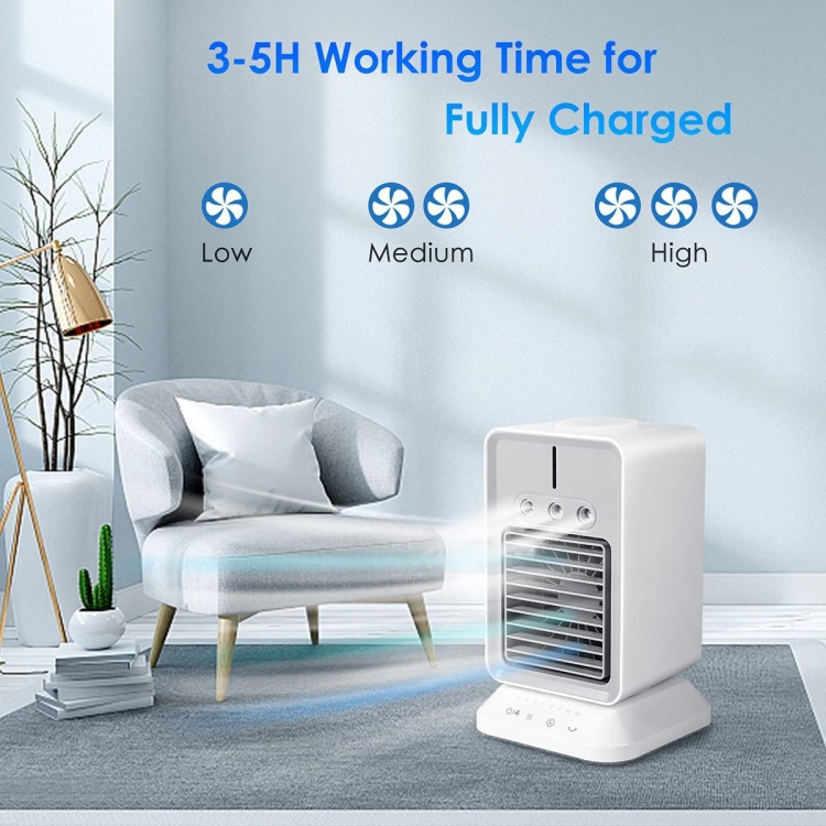 2600mAh USB Mini Desktop Spray Humidification Cooling Fan Home Air ...