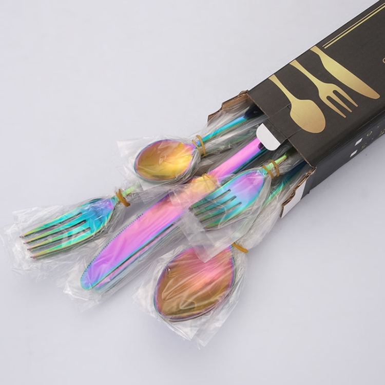 20pcs/set Carton Boxed Gold-Plated Stainless Steel Knife and Fork Set ...