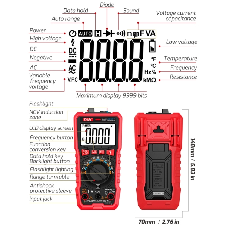 TASI TA801B Automated Manual Integral Digital Multimeter High Precision ...