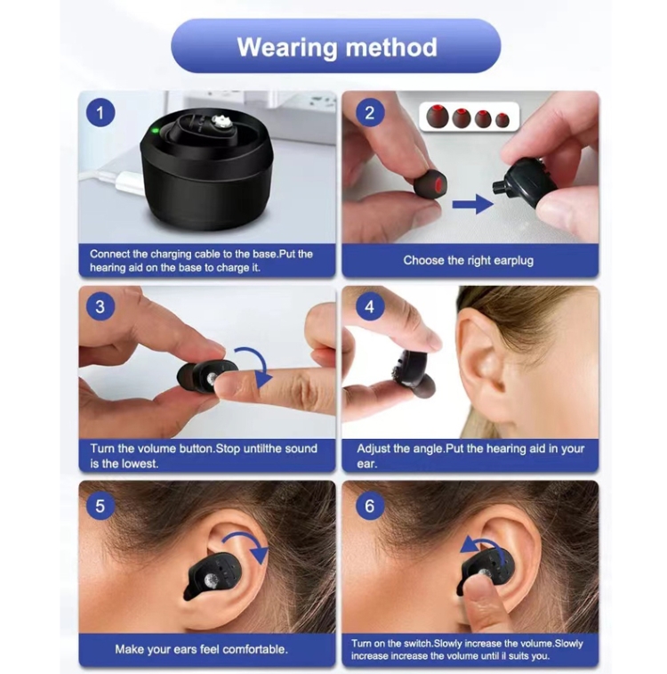 CIC Hearing Aids Rechargeable Invisible Wireless Hearing Aid Sound ...