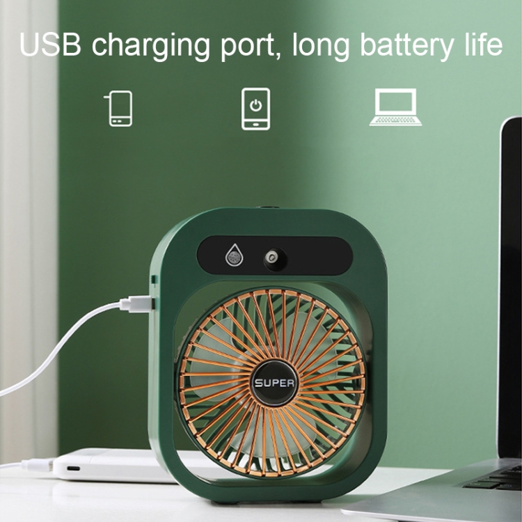 Usb 충전 가습 에어컨 팬 나노 스프레이 데스크탑 휴대용 냉각 팬흰색