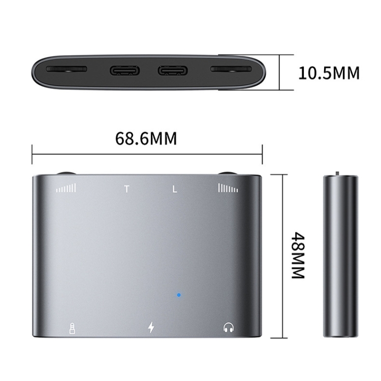 2 In 1 8 Pin+Type-C/USB-C Stereo Dual Channel Sound Card Live Converter ...