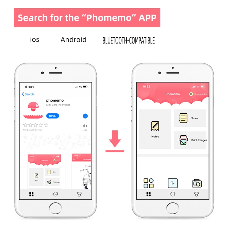 Phomemo M02-WH Pocket Small Bluetooth Portable Photo Thermal Label ...