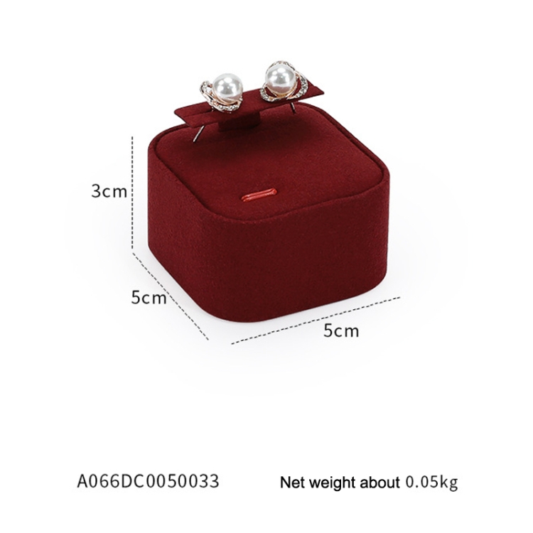 5x5x3cm 직사각형 스터드 시트 쥬얼리 디스플레이 랙 마이크로 화이버 쥬얼리 카운터 디스플레이 소품