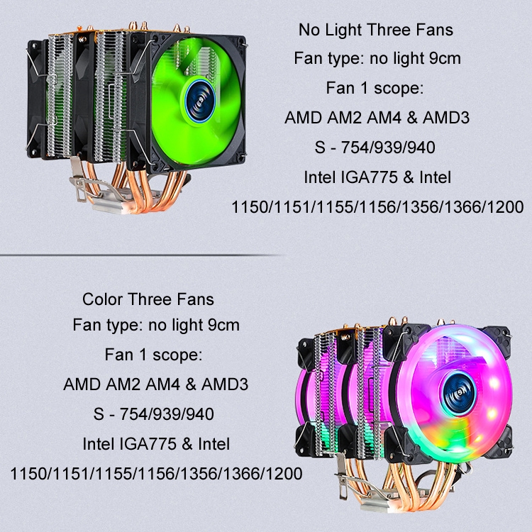 EVESKY 500 คอมพิวเตอร์ตั้งโต๊ะ 4 ท่อทองแดง พัดลมระบายความร้อน CPU Mute ...