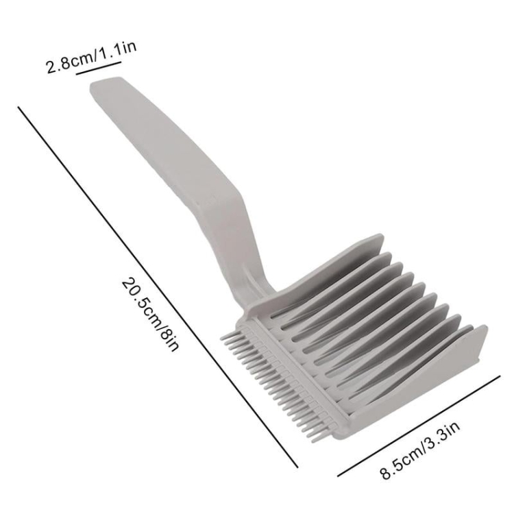 Flat Top Guide Comb หวีตัดผมปลายคู่ อุปกรณ์ตัดผม (สีเทา)
