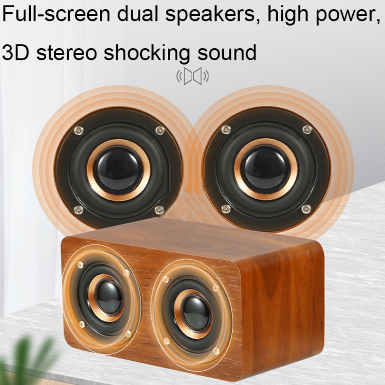 Wooden Retro 3D Stereo Audio Bluetooth Speaker Subwoofer Desktop Audio ...