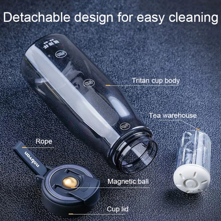 Nobvan Magic Ball 자기 폭탄 차 창고 Tritan 대용량 스포츠 컵, 스타일: 800ml (투명)