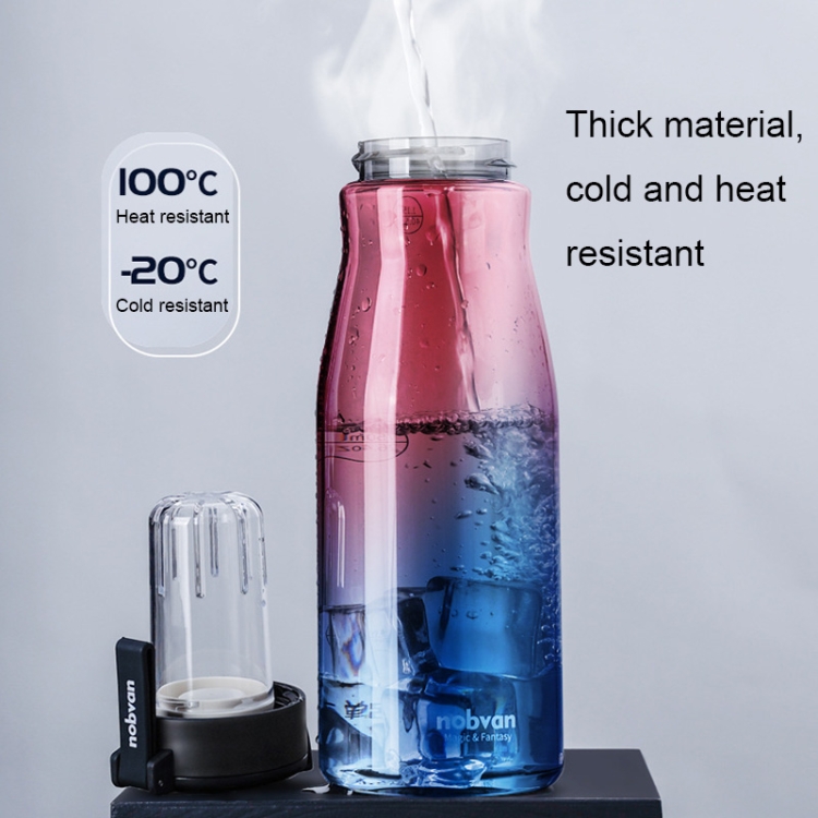 Nobvan Magic Ball 자기 폭탄 차 창고 Tritan 대용량 스포츠 컵, 스타일: 1200ml (투명)