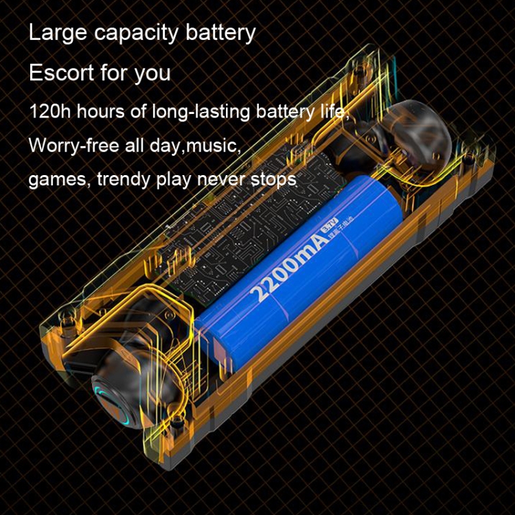 M48 Led 디지털 디스플레이 메카 스타일 무선 Bluetooth 헤드폰 게임용 장거리 헤드셋검은색