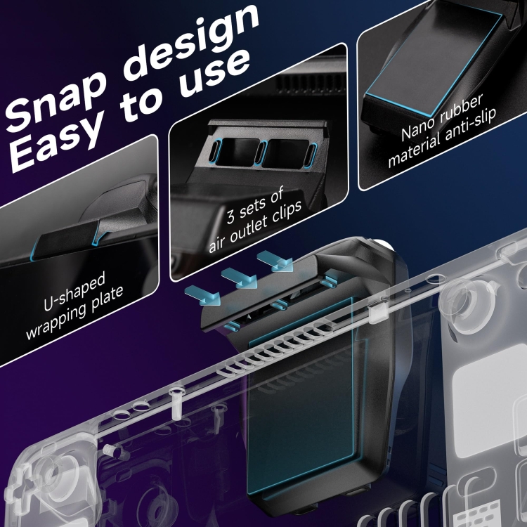 EasySMX D10 For Steam Deck Straight Vent Design 3-Stage Airflow Rapid ...